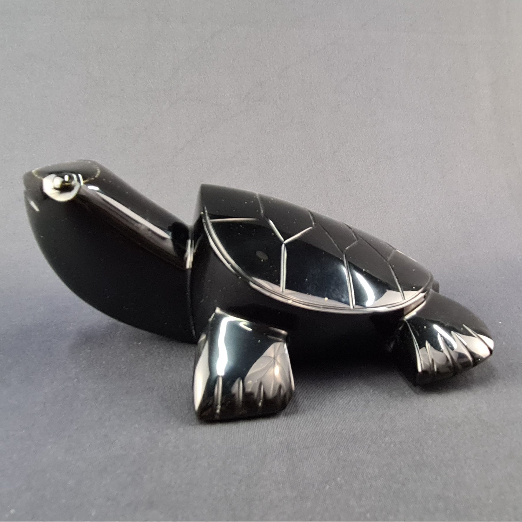 Obsidian handmade large Turtle / Tortuga artesanal grande de obsidiana ...
